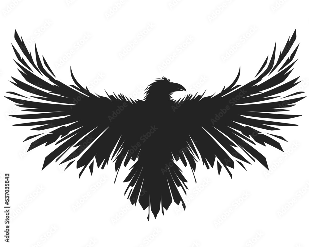Silhouette of raven Stock Vector | Adobe Stock