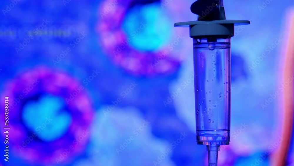 Dripping saline, Dripping medical perfusion close up equipment in ...