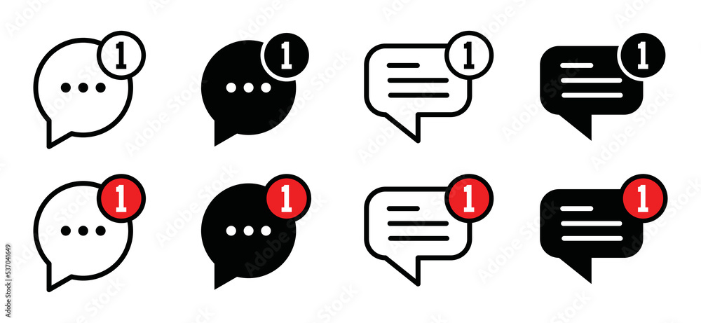 Inbox message icon vector set. Notice, and incoming inbox. New message ...