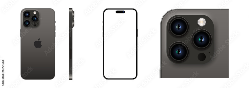 Rivne - October 10, 2022. Iphone 14 pro max model. Space black color ...