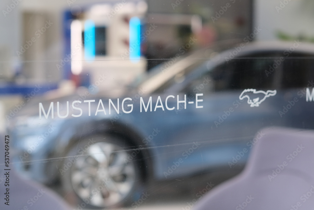 Shanghai,China-August 13th 2022: Ford Mustang Mach-E store sign ...