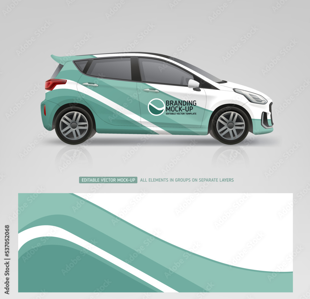 Company Car mockup and branding sticker wrap design. Corporate Car ...
