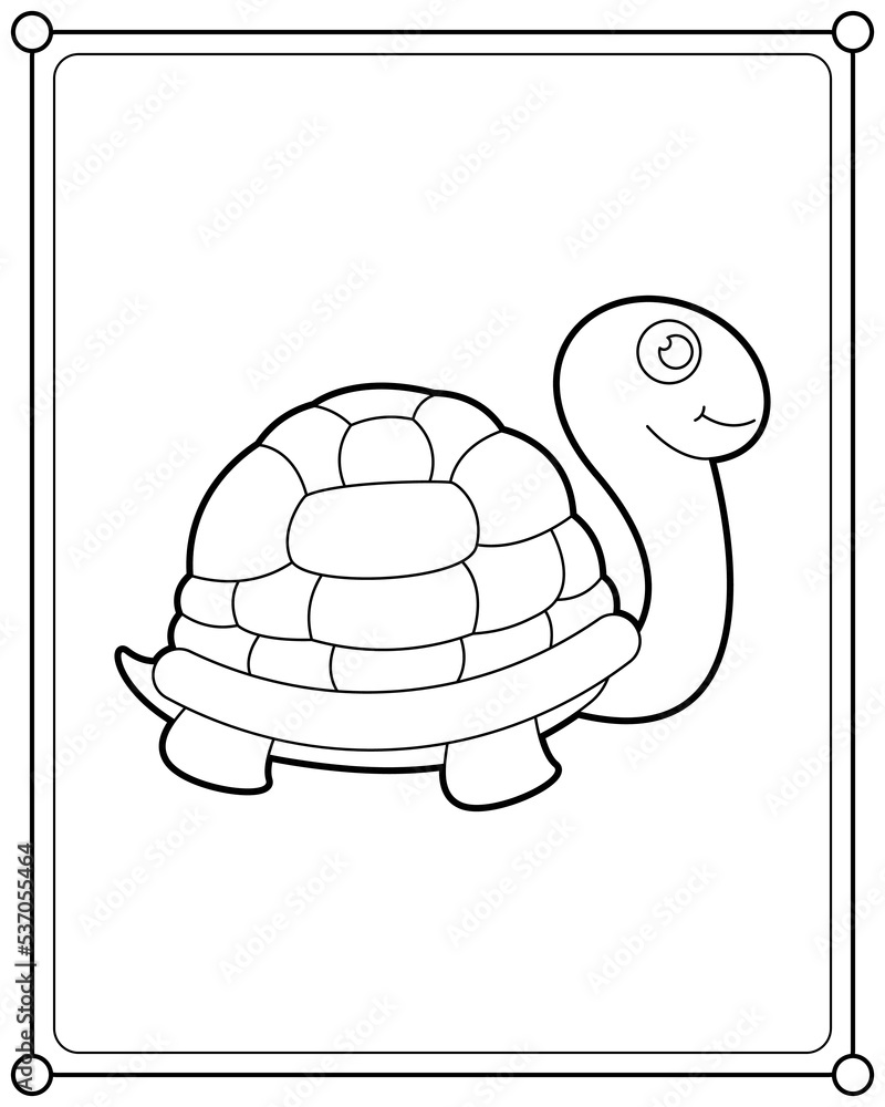 Turtle suitable for children's coloring page vector illustration Stock ...