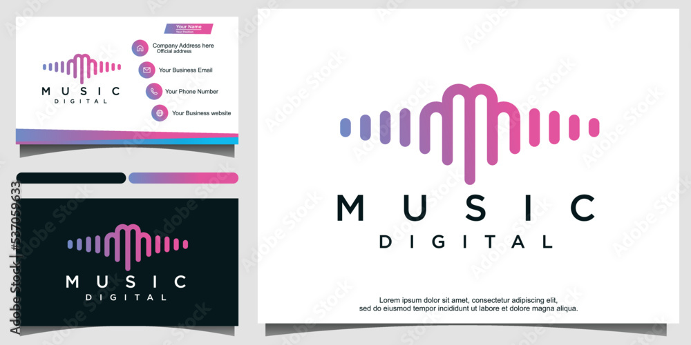 audio sound wave logo template stock design. line abstract music ...