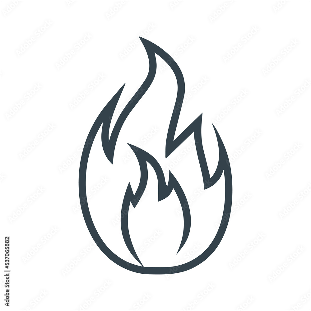 Pictogram of fire emblem. Symbol of burn, icon of flames. Flammable ...