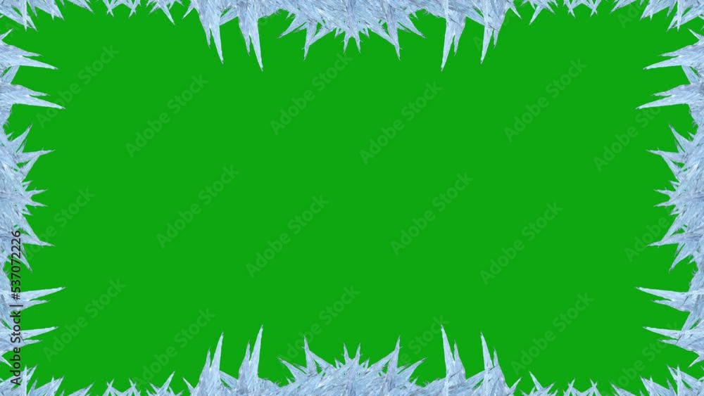 Frost Frame animation on a green screen. Ice Frame animation with key ...