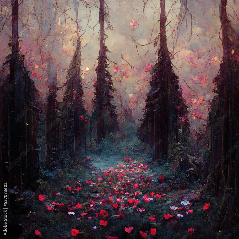 forest render, volumetric light Stock Illustration | Adobe Stock