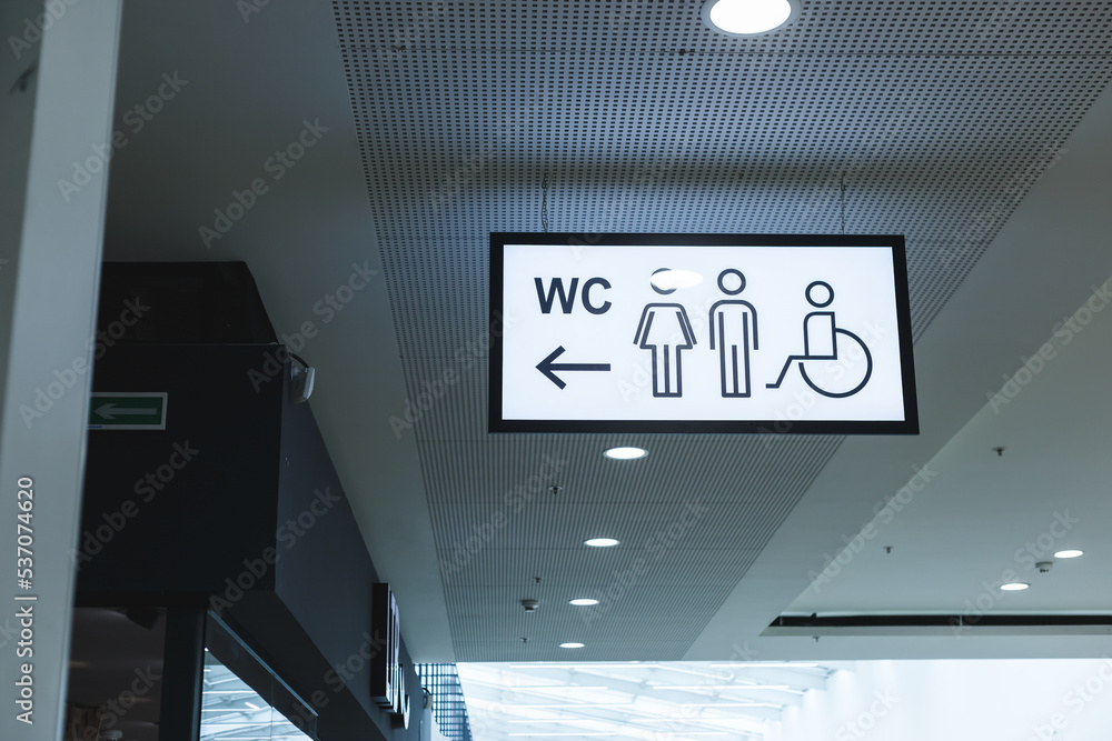Public restroom signs with a disabled access symbol Stock Photo | Adobe ...