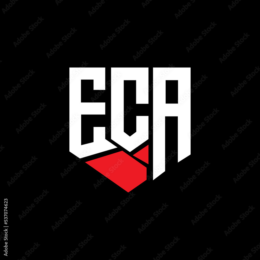 ECA letter luxury logo design on black background. ECA creative ...