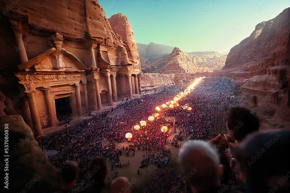 AI generated image of an ancient gypsy carnival at the Treasury in ...