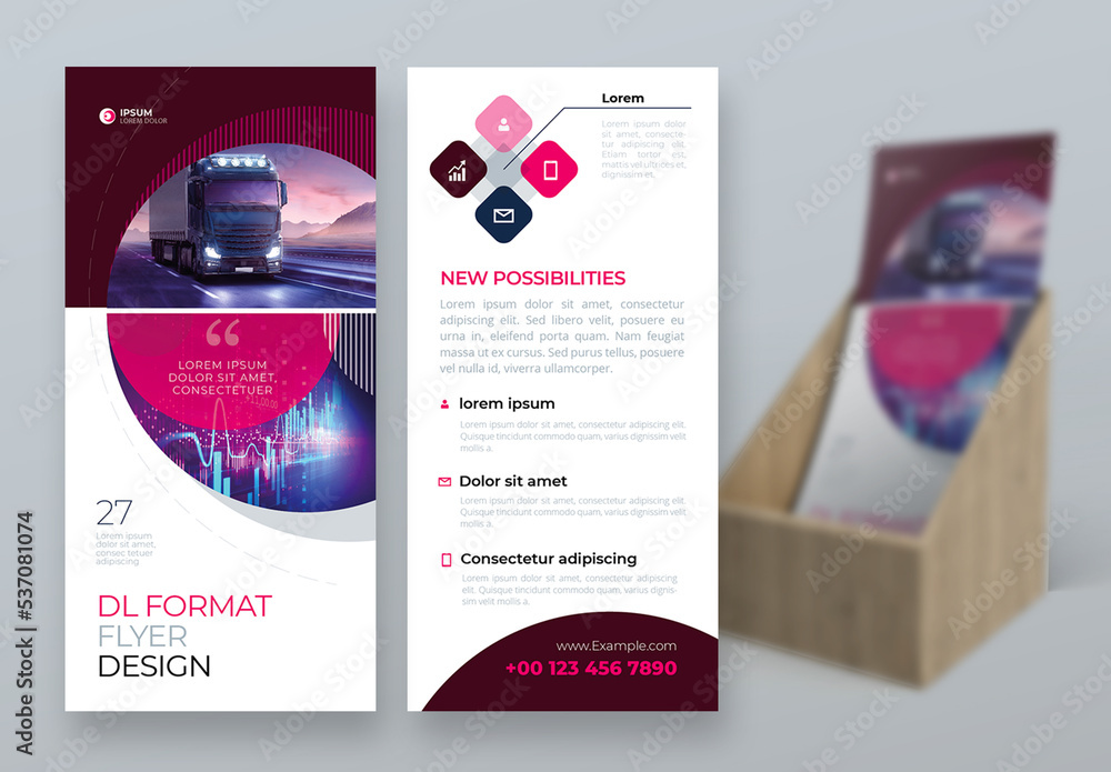 Business Dl Flyer Layout with Color Circle Elements Stock Template ...