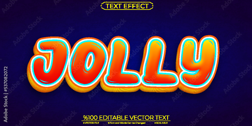 Cartoon Red Jolly Editable and Scalable Vector Text Effect Stock Vector ...