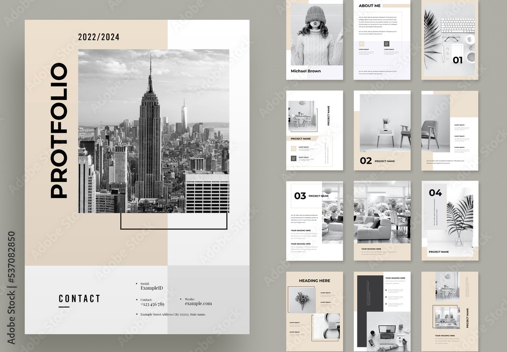 Protfolio Bochure Layout Stock Template | Adobe Stock