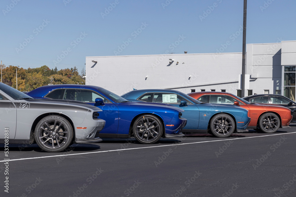 Dodge Challenger display. Stellantis offers the Challenger in SXT, GT ...
