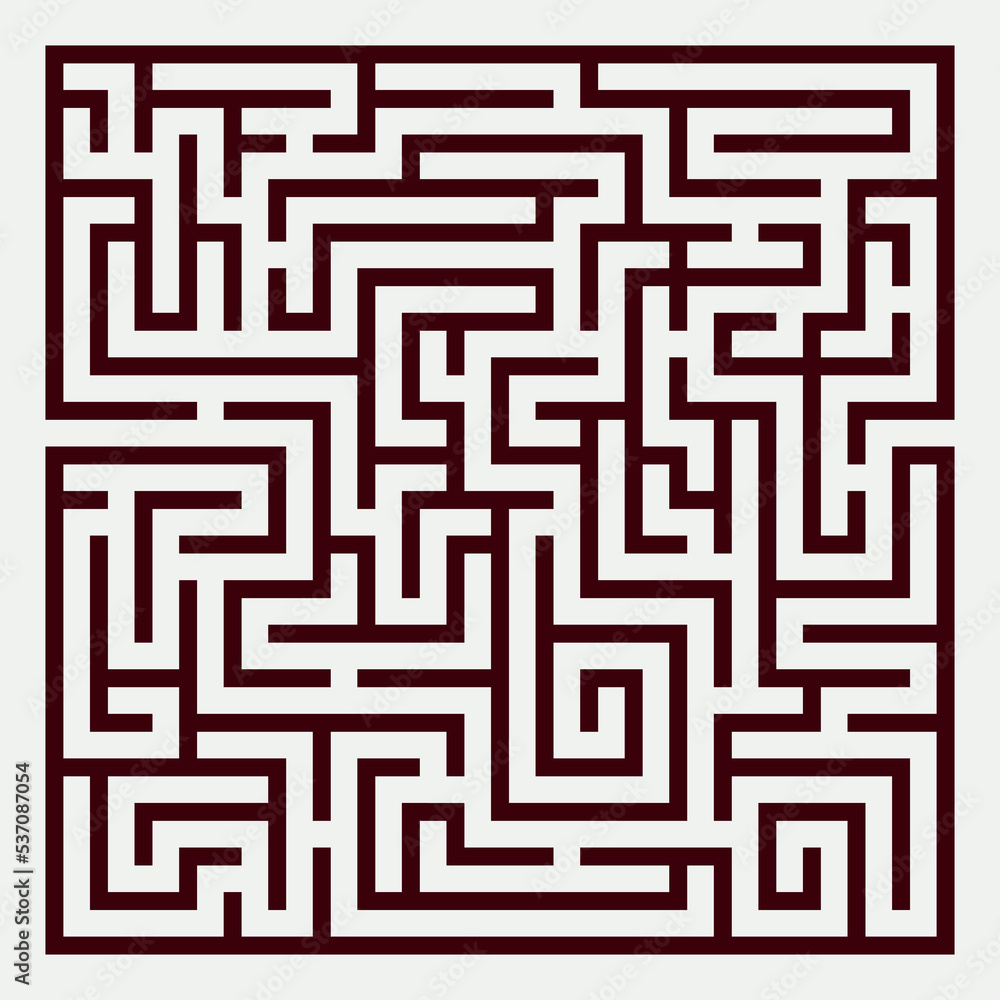 Square Labyrinth vector. Maze (labyrinth) game illustration Stock ...