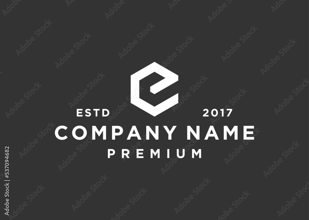 letter e hexagon logo design vector illustration template Stock Vector ...