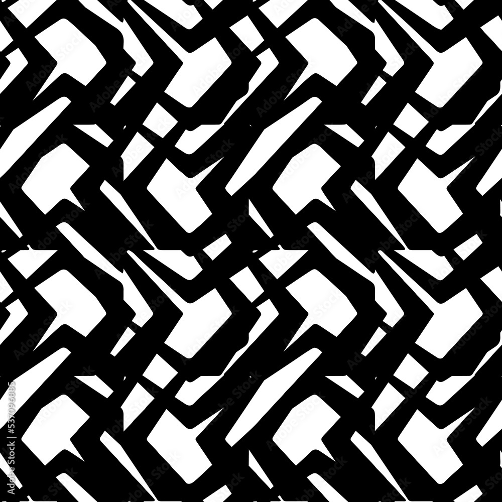 Full seamless black and white shapes pattern vector for decoration ...