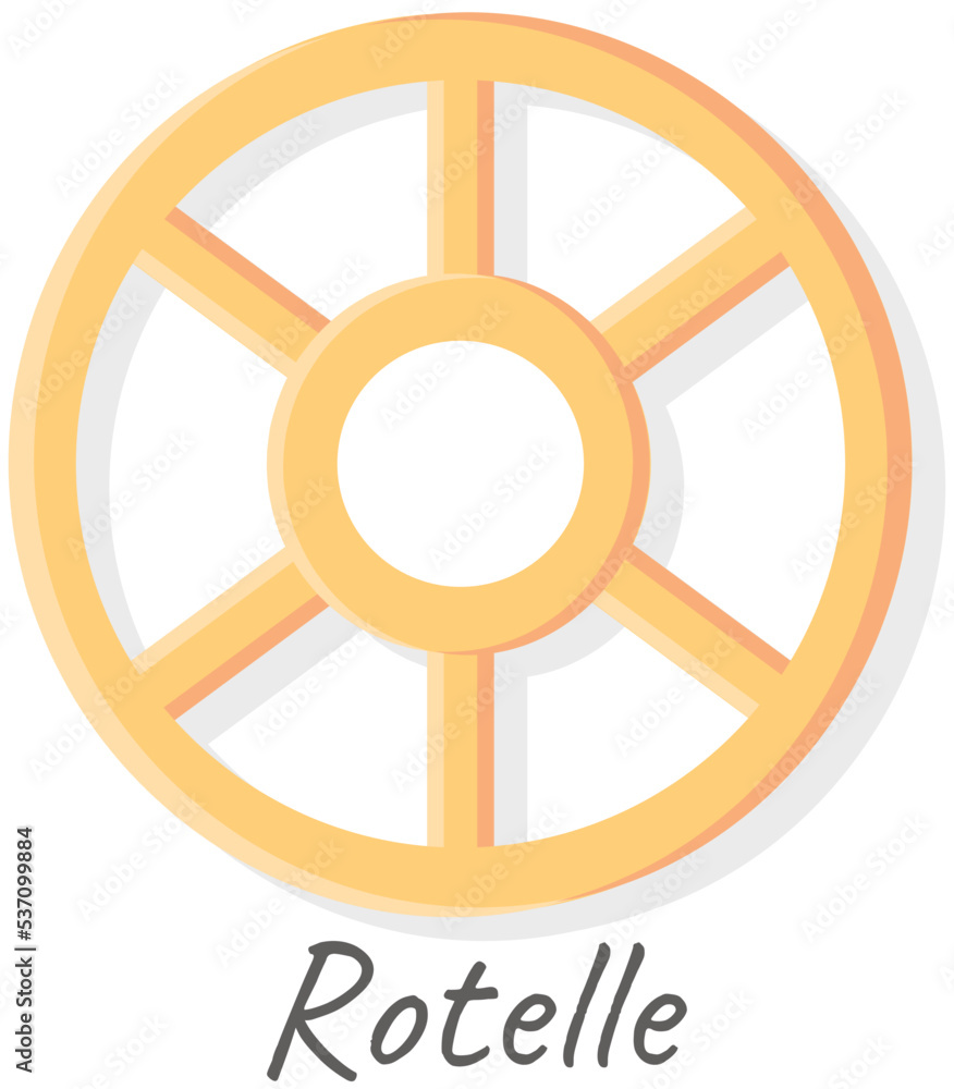 Vecteur Stock Pasta rotelle. Italian pasta cartoon illustration icon ...