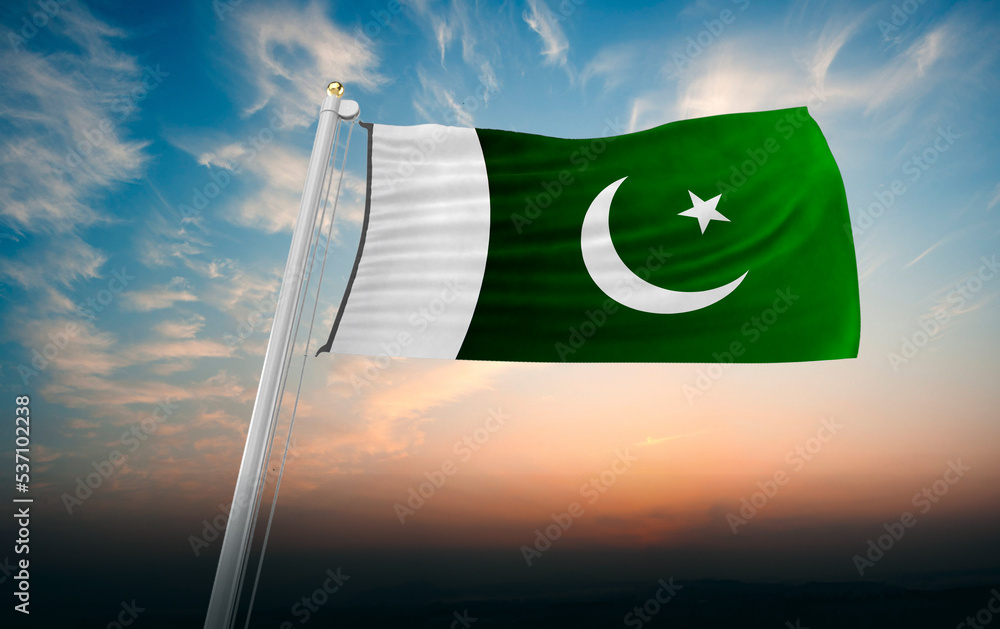 National Flag of Pakistan. Pakistan Flag waving. Stock Illustration ...