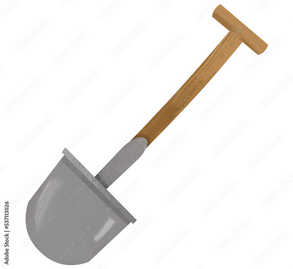 cartoon scene with shovel isolated illustration Stock Illustration ...