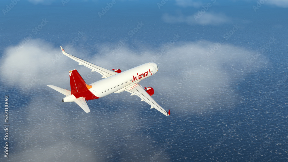 Airbus a320 Avianca flying over the clouds, 10 Oct, 2022, Bogotá ...