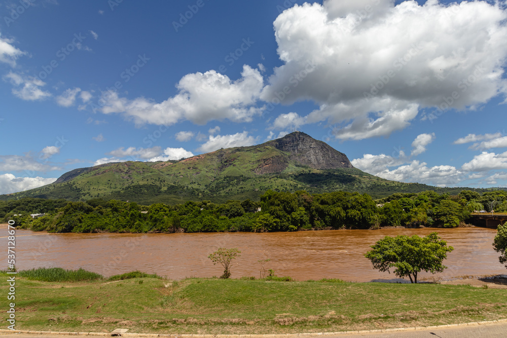 natural landscape in the city of Governador Valadares, State of Minas ...