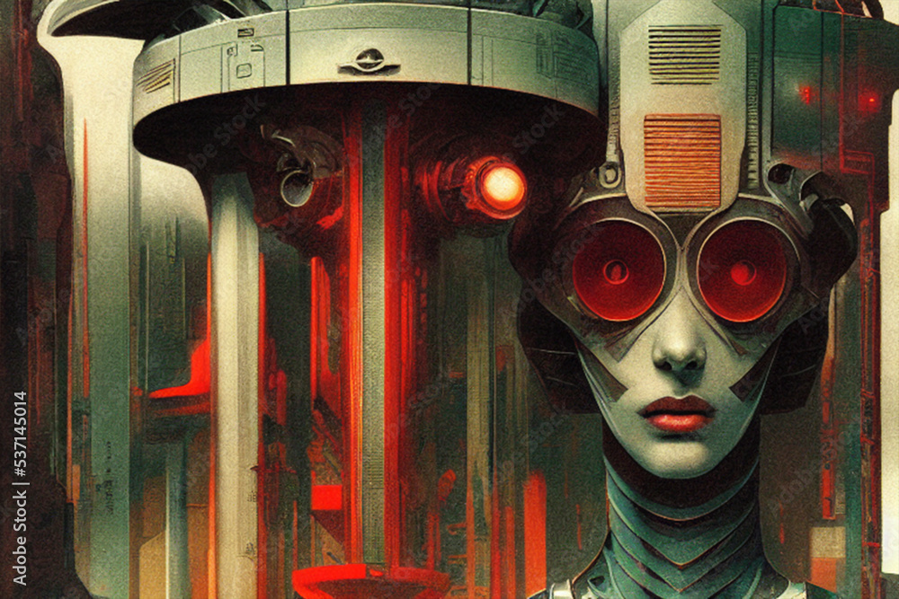 An illustration of an alien face in outer space against the background ...