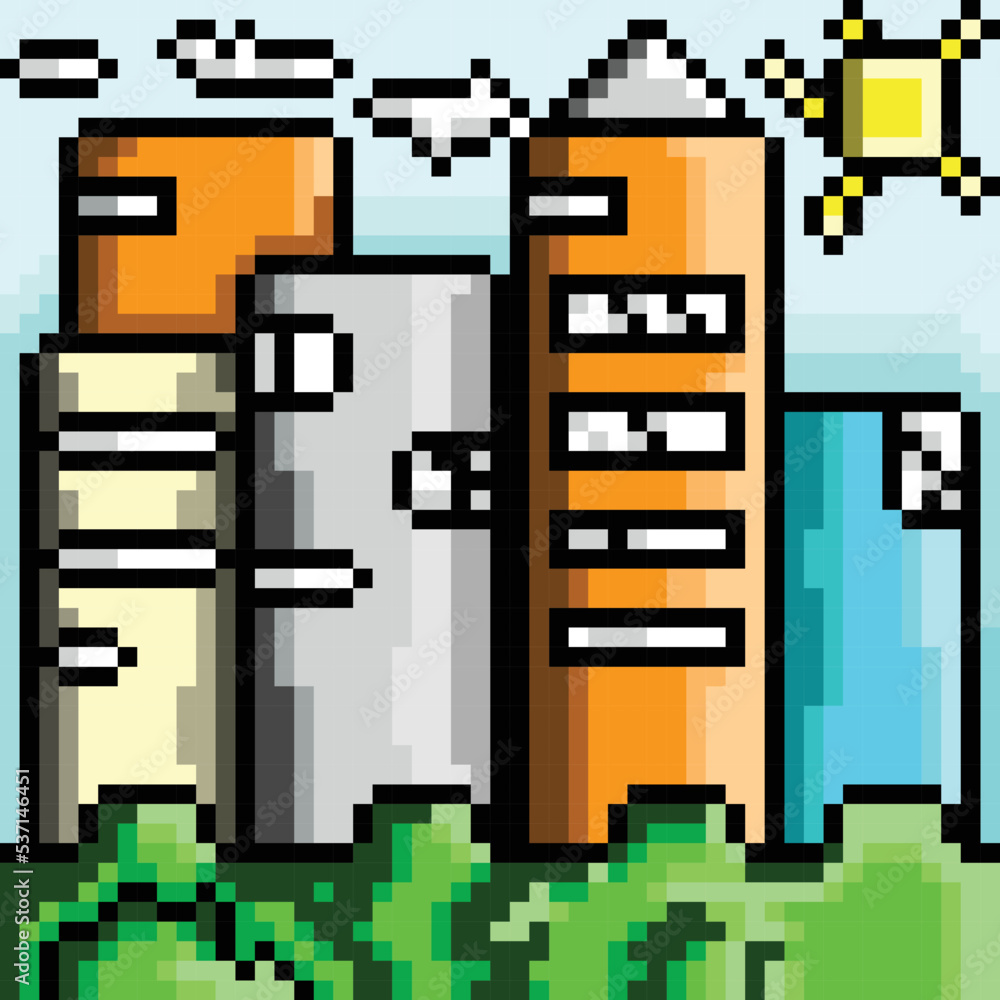Vetor de city pixel art.wallpaper pixel.pixel art.wallpaper image.wall ...