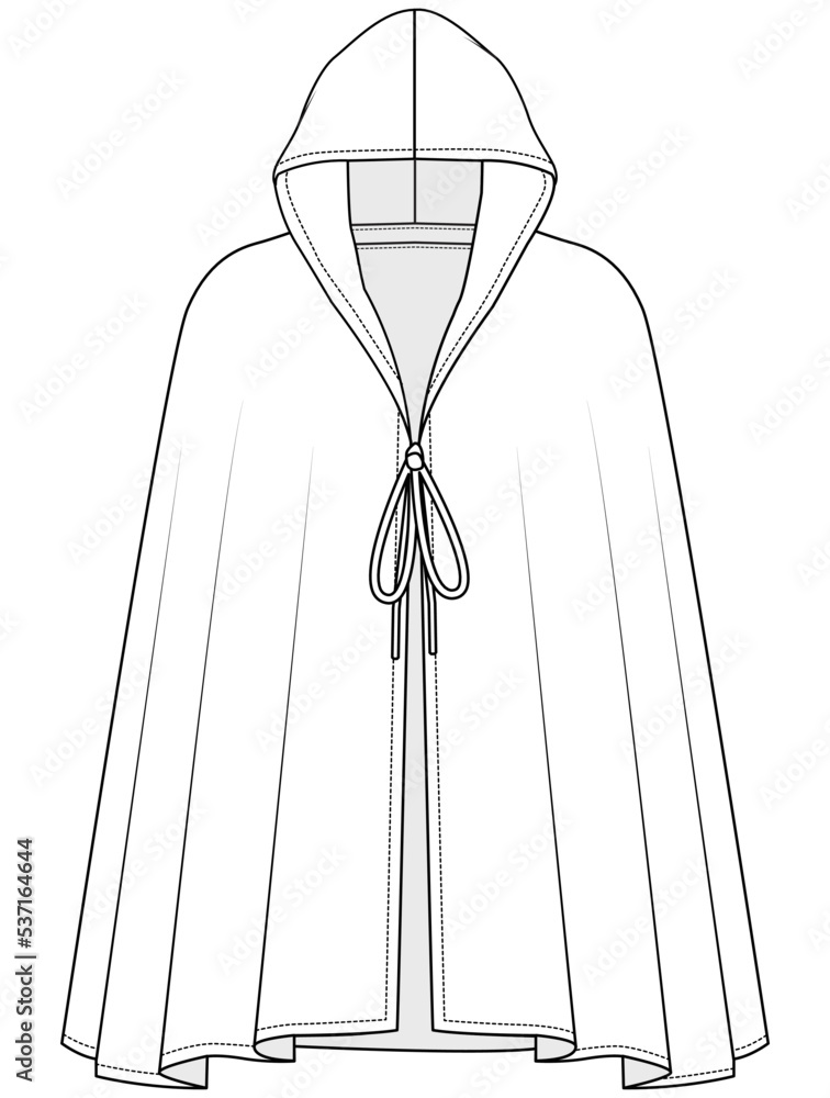 Hooded Cloak Drawing
