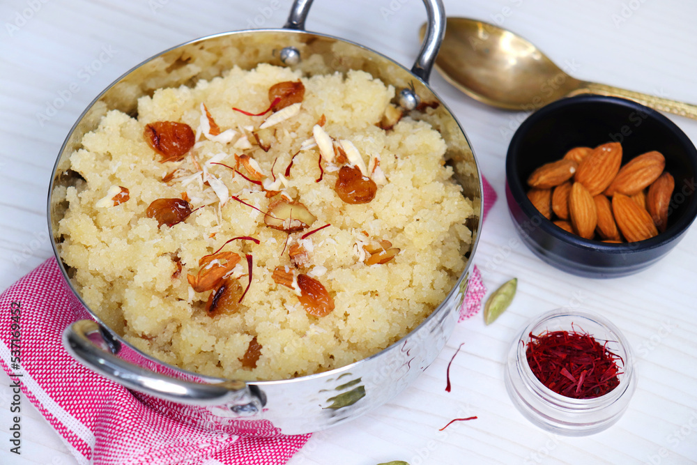 Rava Sheera or Suji ka halwa, shira is an indian sweet dish, made with ...