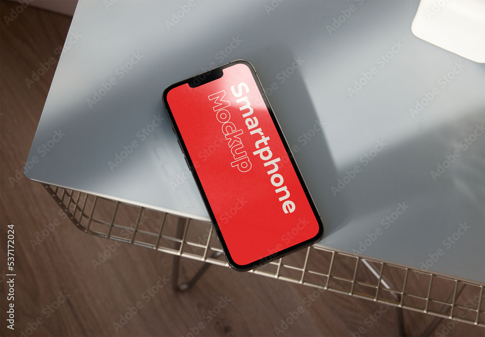 Smartphone Mockup on a SIde Table with Natural Light Stock Template ...