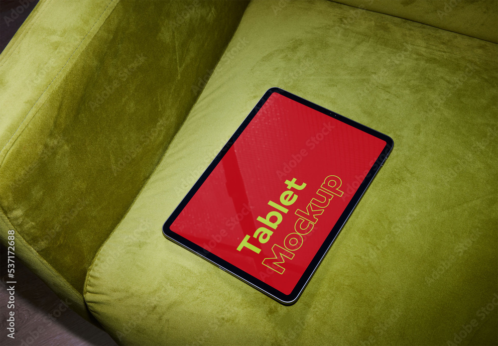 Modern Tablet Mockup With On-camera Flash Light Stock Template | Adobe ...