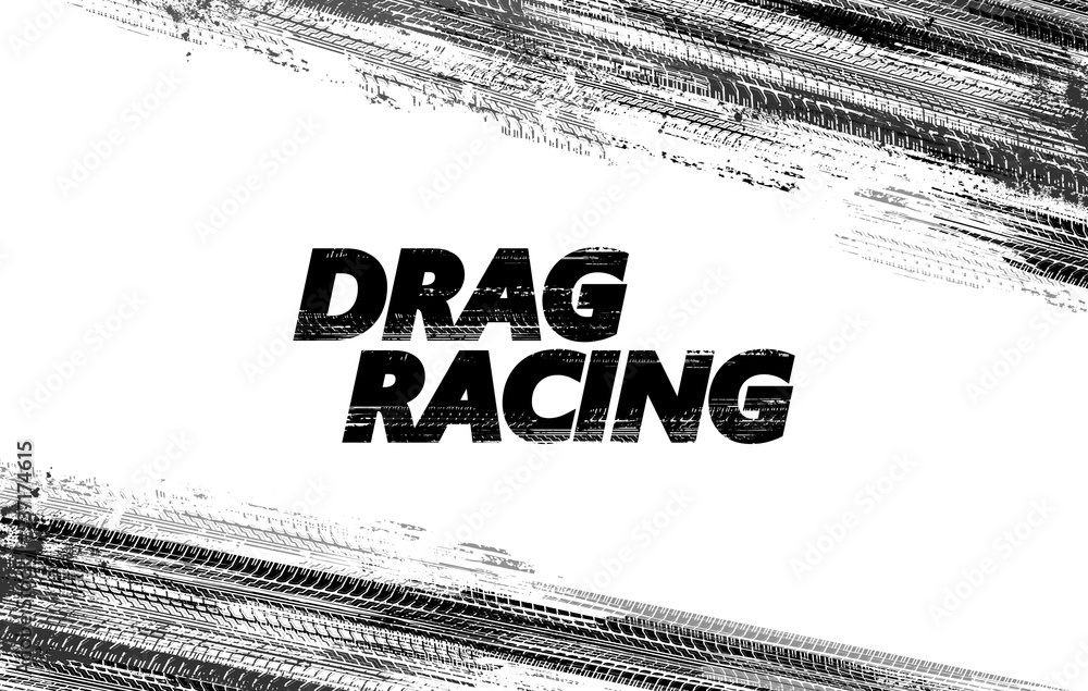 Banner with tire marks and dirt. Drag racing, drift, rally, motocross ...