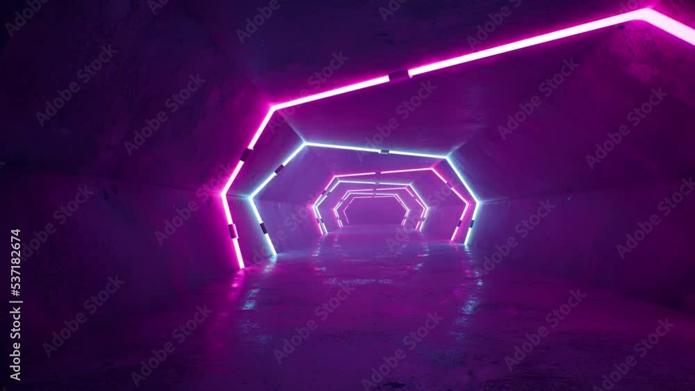 3d render, blue pink violet neon abstract background, ultraviolet light ...