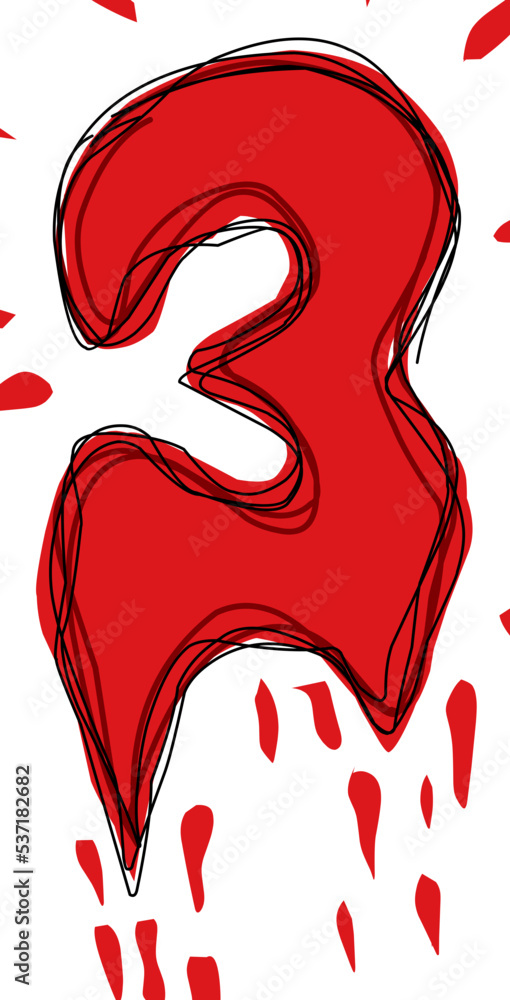 Paper number 3 letters. Realistic 3D multi layer papercut effect on ...