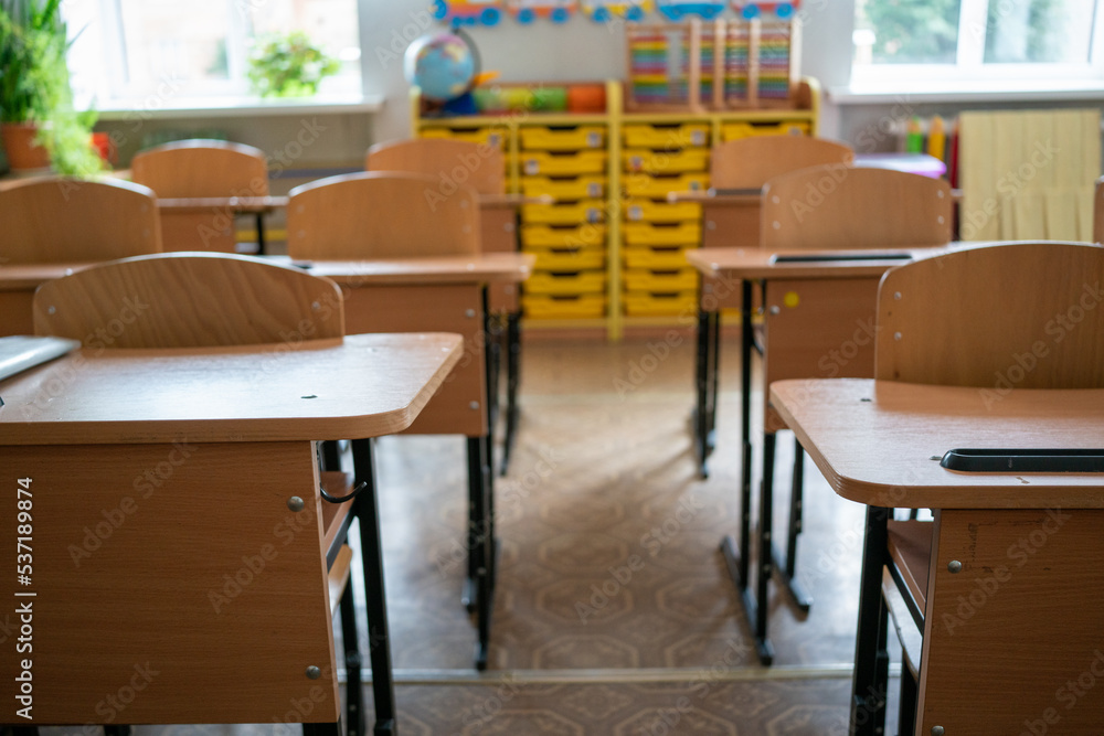 School classroom without student and teacher Stock Photo | Adobe Stock