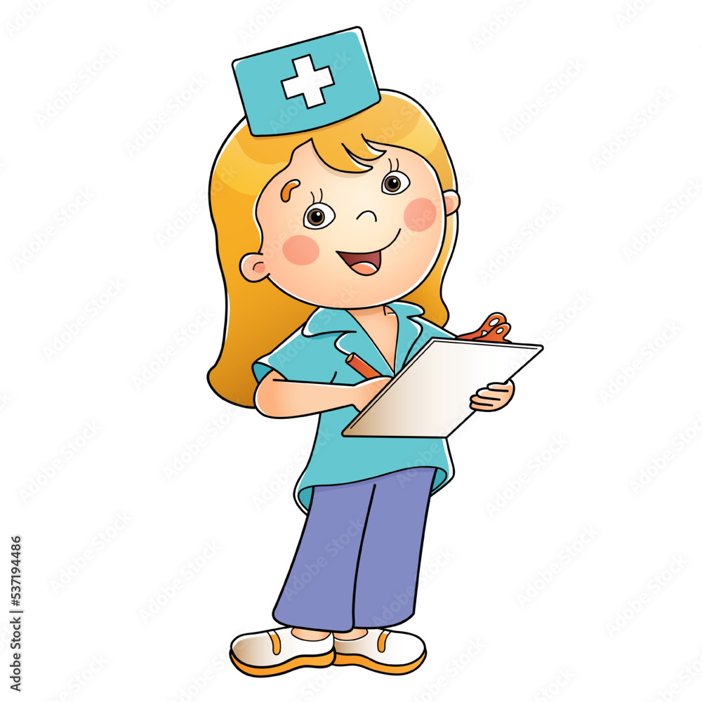 Cartoon doctor. Profession. Colorful vector illustration for kids ...