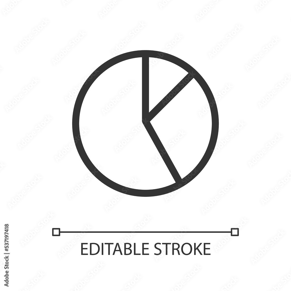 Circle chart pixel perfect linear ui icon. Visualization of data ...
