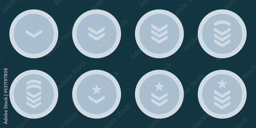 Vetor de Army Rank Silver Icon. Military Badge Insignia Symbol. Chevron ...