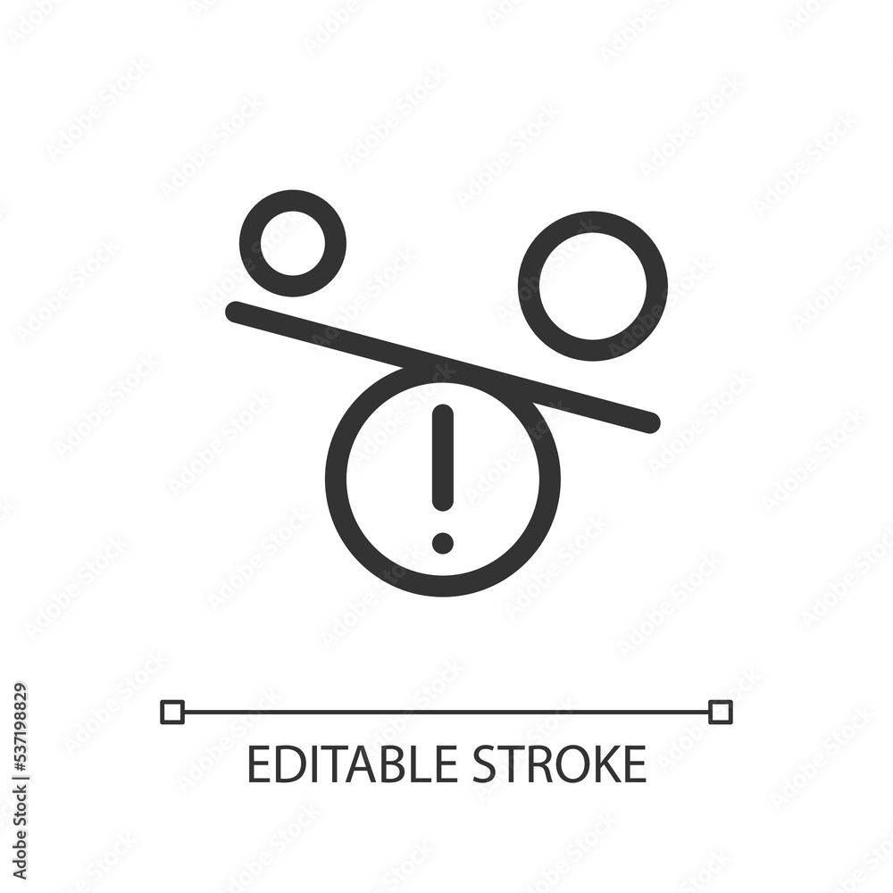 Imbalance pixel perfect linear ui icon. Contrasting objects ...