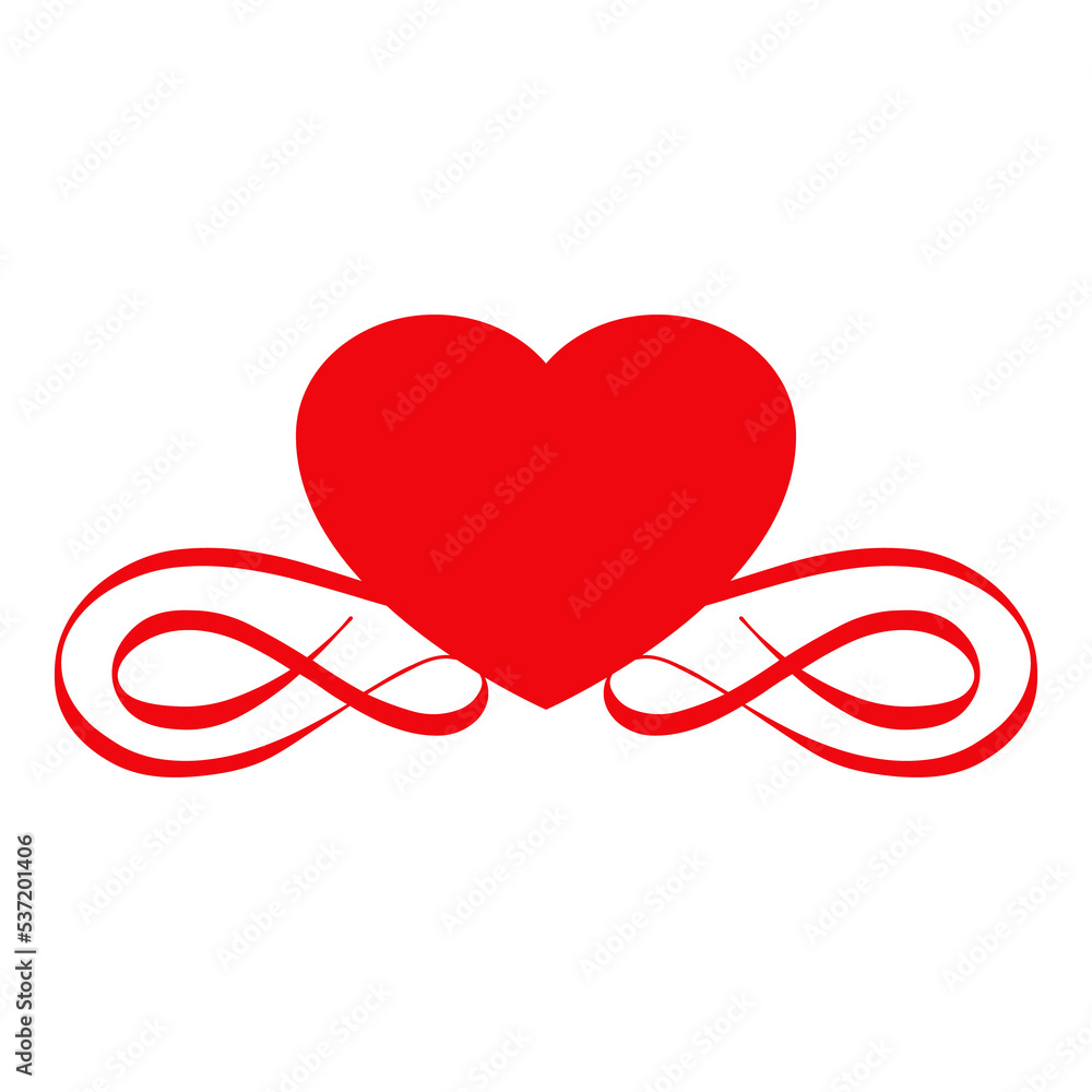 Logo con silueta de corazón con filigrana caligráfica. Líneas con ...