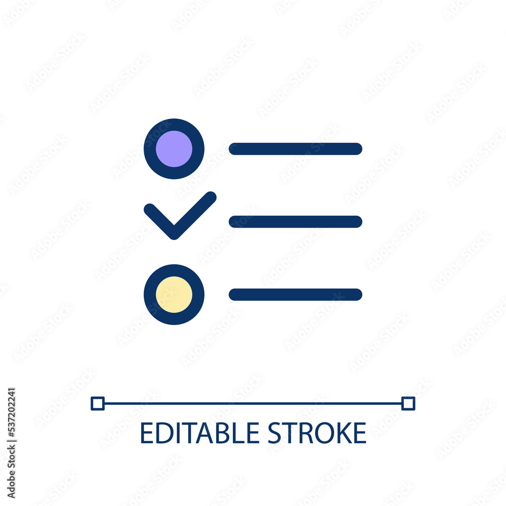 Checklist pixel perfect RGB color ui icon. To do list. Digital planner ...