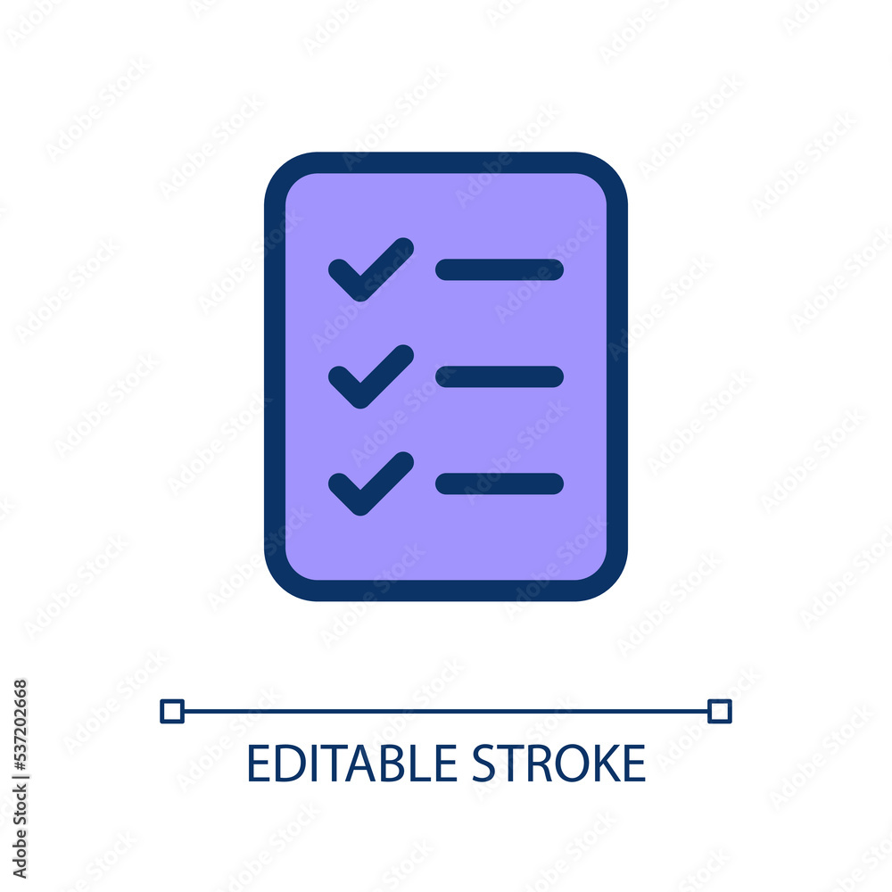 Checklist of completed tasks pixel perfect RGB color ui icon. Business ...