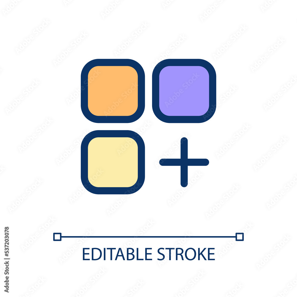 Menu With Add Option Pixel Perfect Rgb Color Ui Icon Website Functions