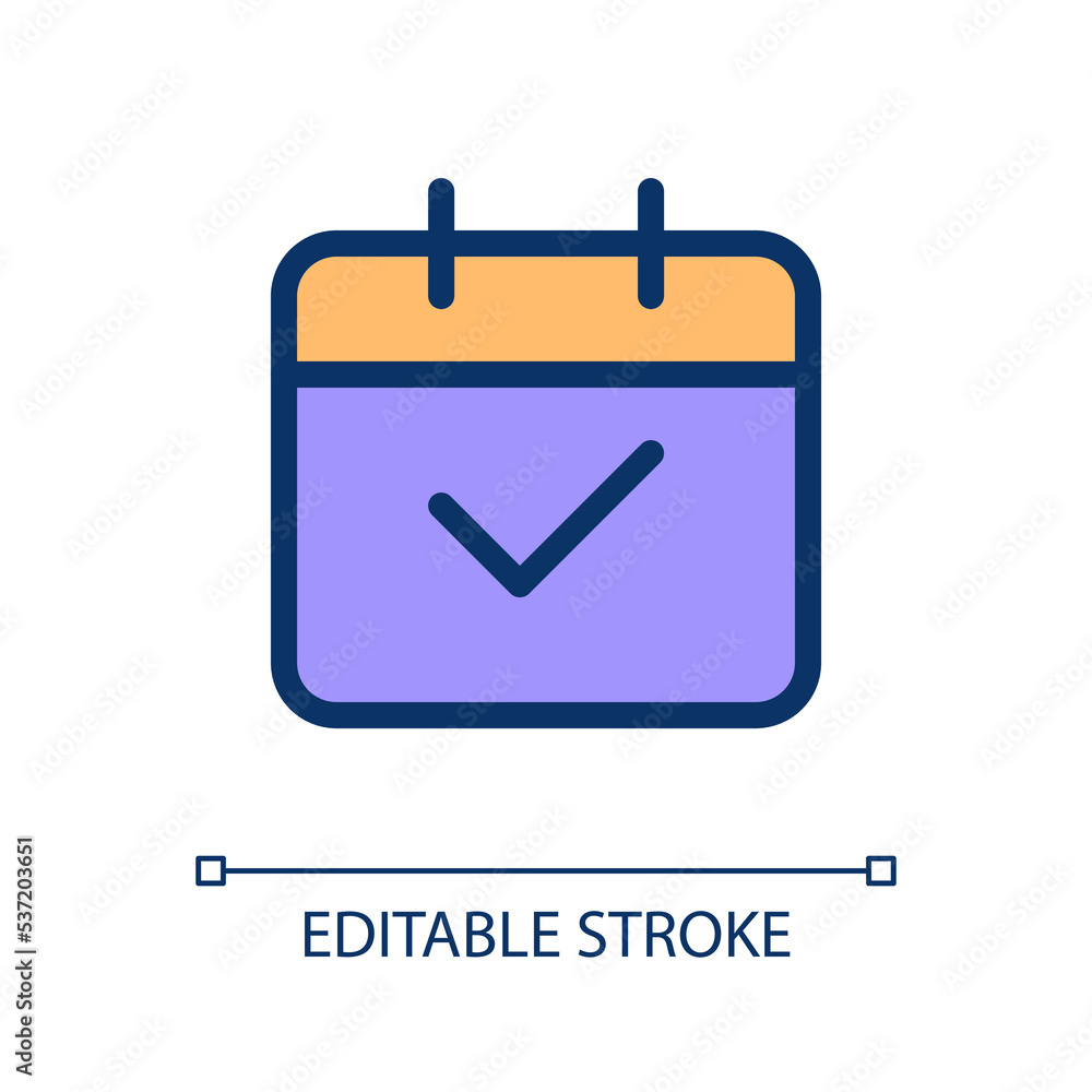 Calendar pixel perfect RGB color ui icon. Planning events. Schedule ...