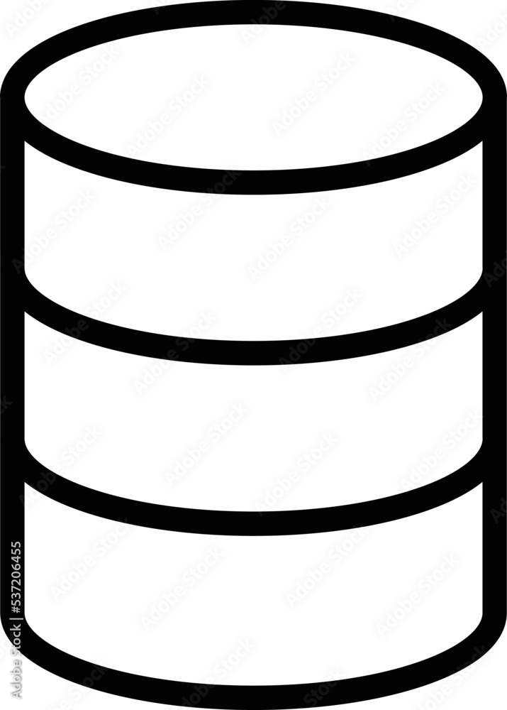 Database icon on Black Background Stock Vector | Adobe Stock