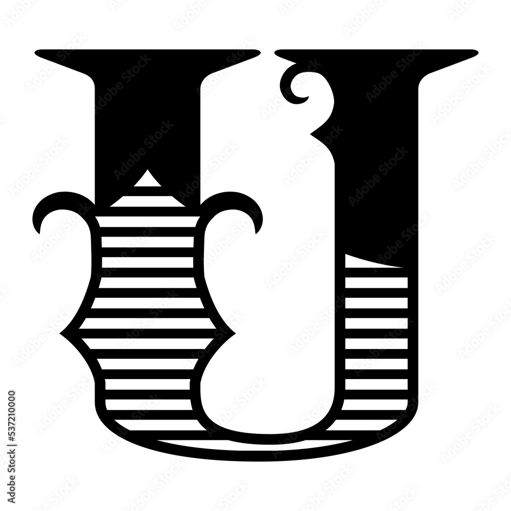 Letter U logo. Capital letter U, monogram template. Letter silhouette ...