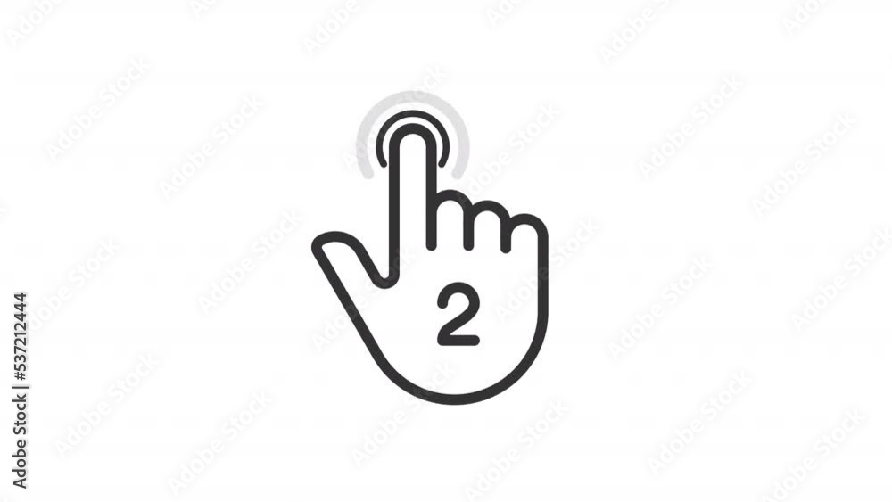 Animated double touch linear icon. Gesture with touchscreen. Smartphone ...