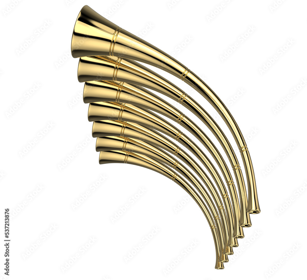 7 Seven Trumpets Golden Advent Bible Revelation Warning Horn 3D ...