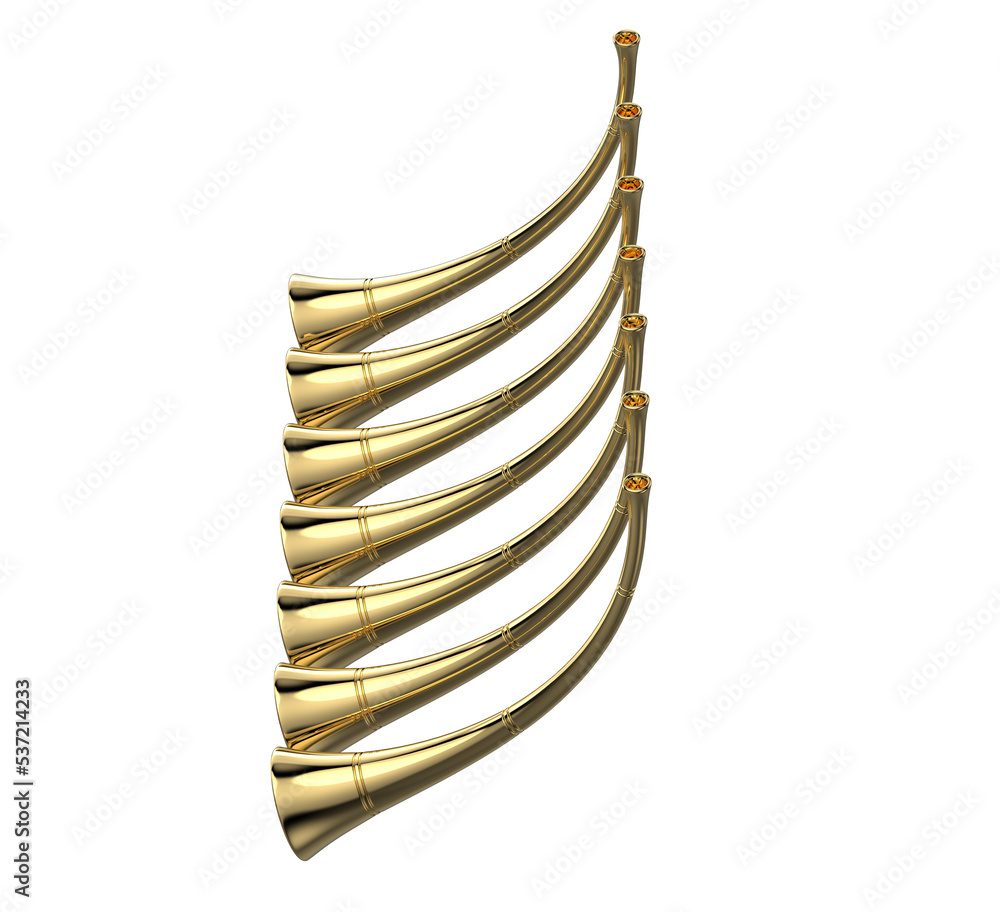 7 Seven Trumpets Golden Advent Bible Revelation Warning Horn 3D ...